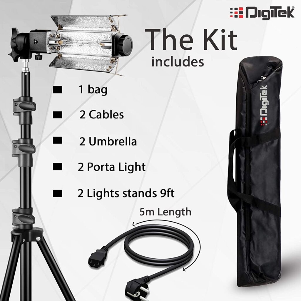 DIGITEK® Heavy-Duty Porta Kit with Pair of Light Stands | Porta Lights ...